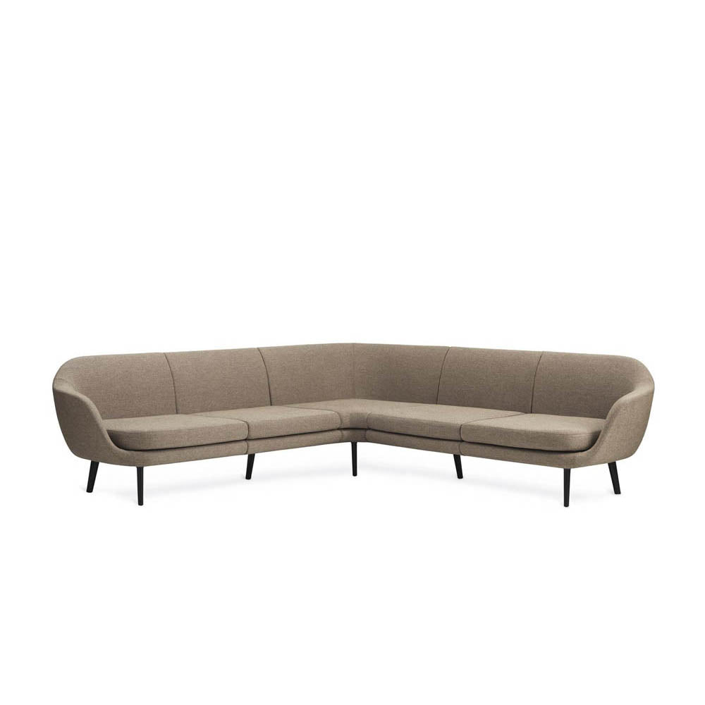 Sum Modular Sofa 4 Seater Corner Black Aluminum Main Line Flax by Norm